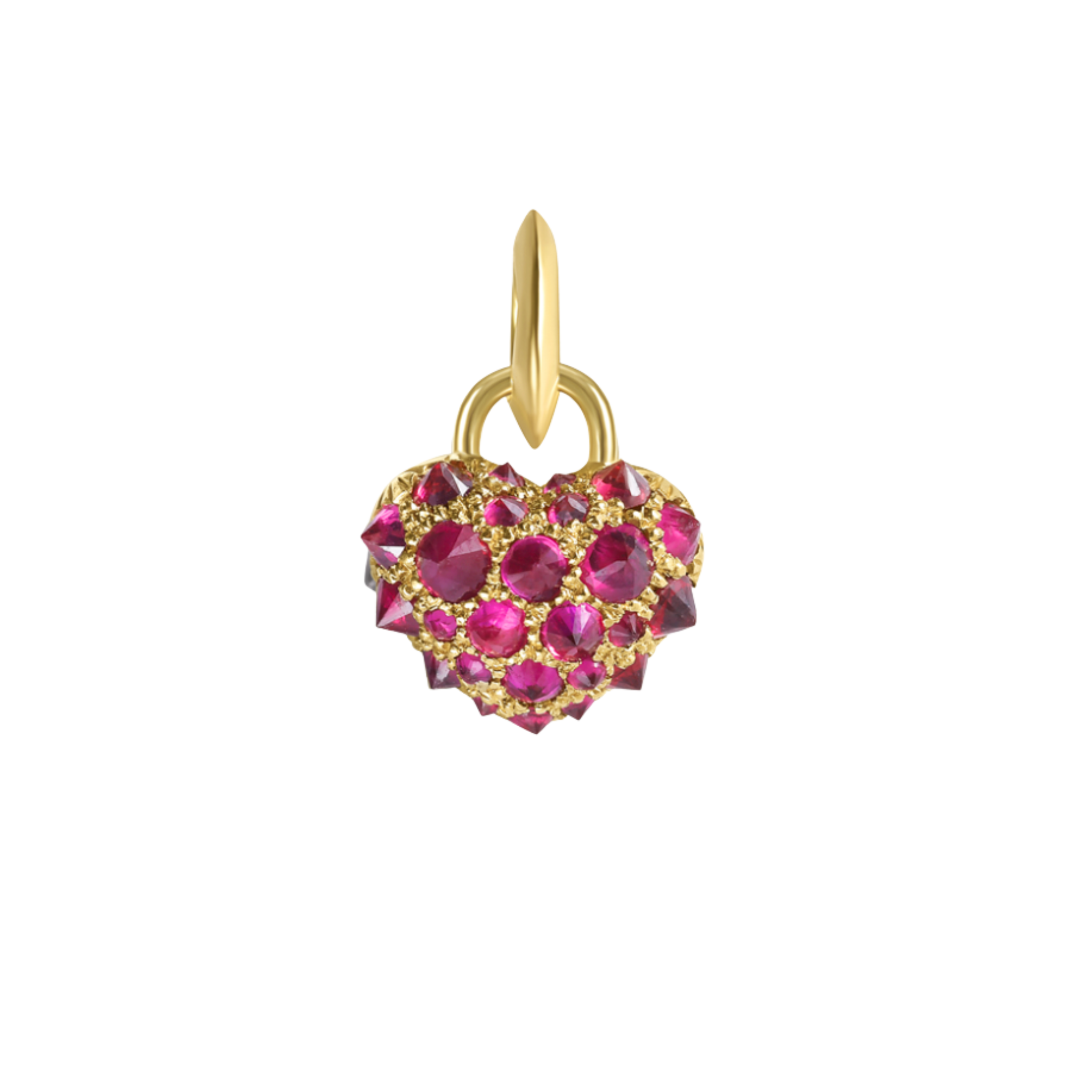 18k Gold Spiked Ruby Heart Charm | Unique Fine Jewelry – Tamsin Rasor
