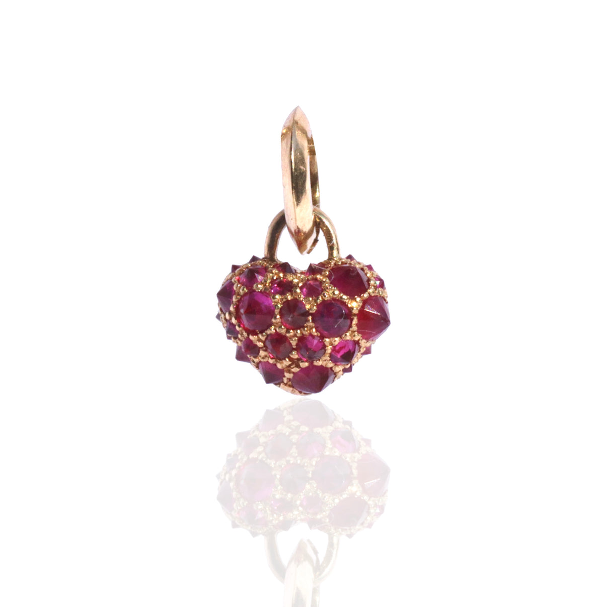18k Gold Spiked Ruby Heart Charm | Unique Fine Jewelry – Tamsin Rasor