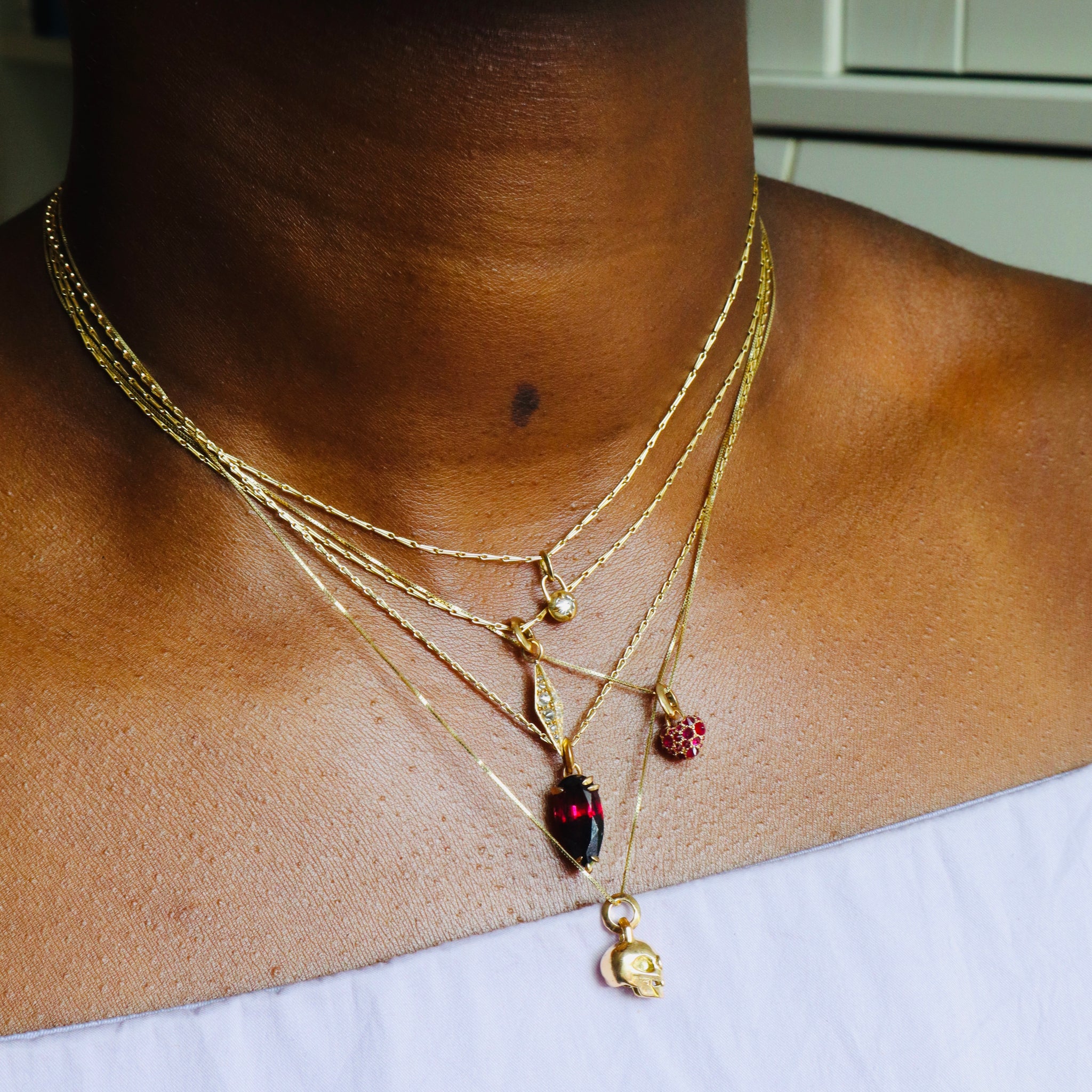 18k Gold Spiked Ruby Heart Charm | Unique Fine Jewelry – Tamsin Rasor