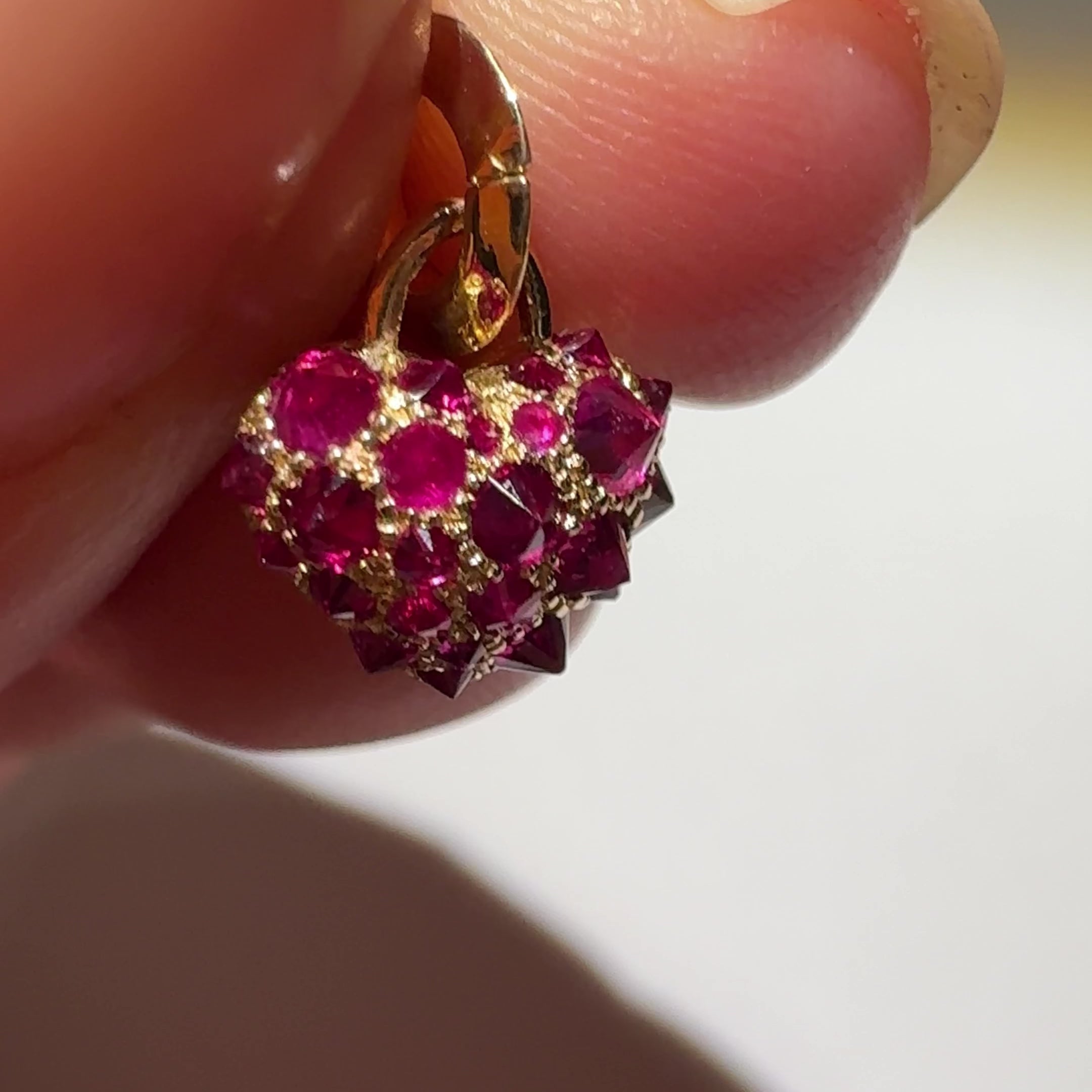 18k Gold Spiked Ruby Heart Charm | Unique Fine Jewelry – Tamsin Rasor